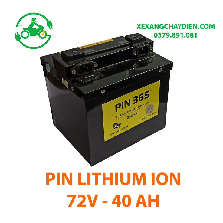 PIN LITHIUM ION 72V – 40AH (Thương hiệu PIN 365) - Xe Xăng Chạy Điện